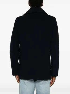 Sandro Straight-fit Wool-blend Coat - Blue