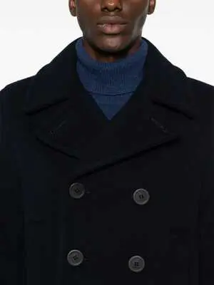 Sandro Straight-fit Wool-blend Coat - Blue