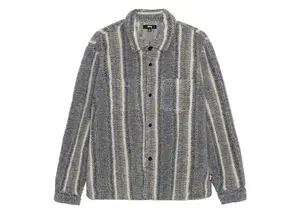 StÜssy Stripe Sherpa Shirt - Charcoal