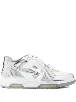 Off-white Metallic Sneakers For Men
