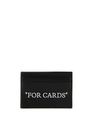 Off-White Quote Card Holder - Black
