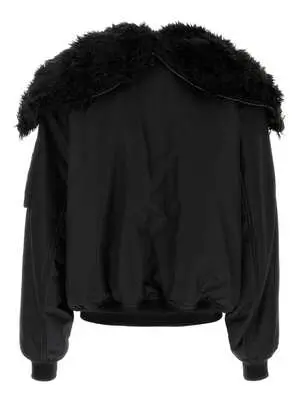 Balenciaga Faux Fur-trimmed Hood Bomber Jacket