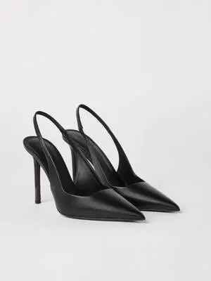 Brunello Cucinelli Monili-detail Leather Slingback Pumps - Black