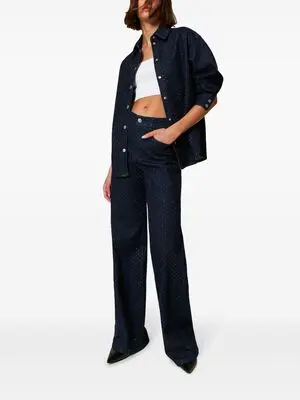 TWINSET Rhinestone-embellished Denim Shirt