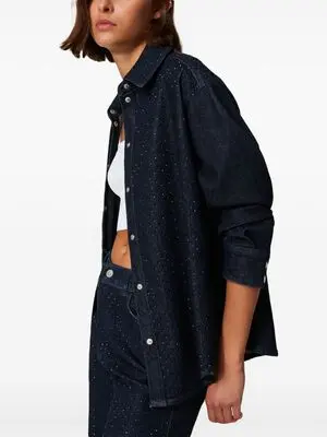 TWINSET Rhinestone-embellished Denim Shirt