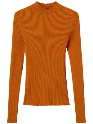 TWINSET Ribbed Turtleneck Sweater - Orange