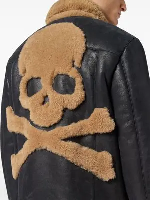 Philipp Plein Skull-embroidered Shearling Jacket