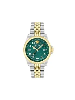 Versace Anteo 41mm Watch With Stainless Steel Link Bracelet - Green