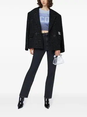 Gcds Rhinestone-embellished Straight Leg Jeans