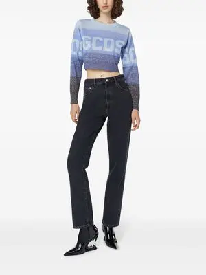 Gcds Rhinestone-embellished Straight Leg Jeans
