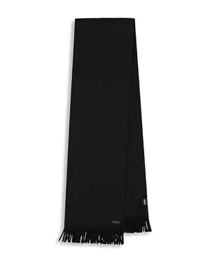 Hugo Boss Albas Wool Raschel Knit Scarf Black