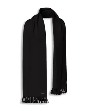 Hugo Boss Albas Wool Raschel Knit Scarf - Black