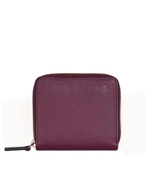 HYER GOODS Zip Wallet - Wine Saffiano