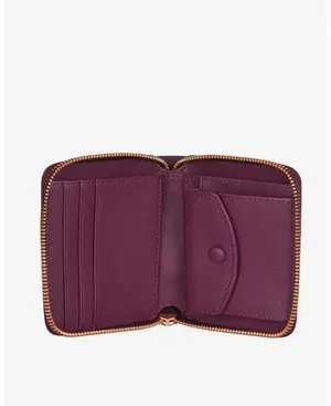 HYER GOODS Zip Wallet - Wine Saffiano