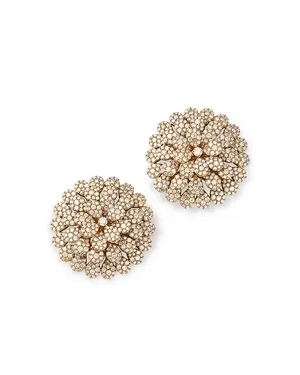 Diamond Flower Stud Earrings