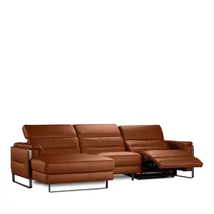 NICOLETTI Lucano 3 Piece Power Reclining Leather Sectional - Minerva -visone