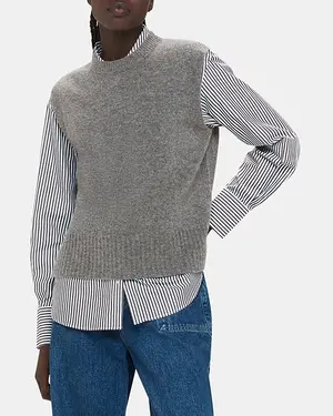 Whistles Wool Sleeveless Tank Sweater - Grey