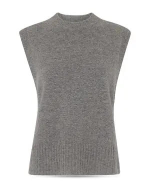Whistles Wool Sleeveless Tank Sweater - Grey