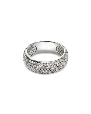 John Hardy Jh Essentials Pave Diamond Band Ring - Silver