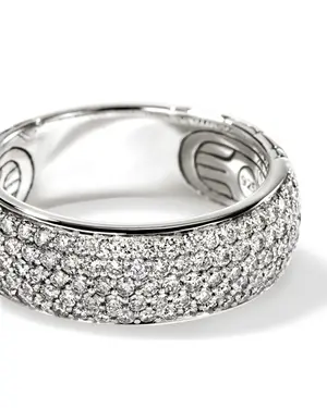 John Hardy Jh Essentials Pave Diamond Band Ring