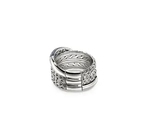 John Hardy Sterling Silver Sapphire Pave Ring - Blue/silver