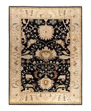 Bloomingdale'S Indo Kashan M5803 Area Rug, 9'1 X 12'2 - Black