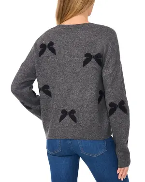 CECE DUPRAZ Bow Detail Sweater - Medium Heather Grey