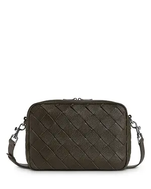 Bottega Veneta Bottega Veneta Medium Intrecciato Leather Crossbody Bag Khaki