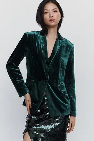 Anthropologie Maeve Tessie Velvet Blazer