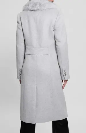 Guess Nancy Coat With Removable Faux Fur Collar