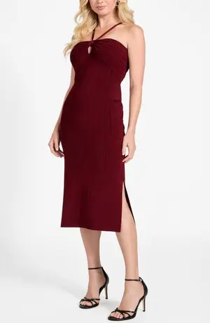 Guess Sofie Mirage Rib Dress - Red