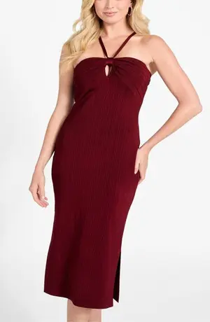 Guess Sofie Mirage Rib Dress - Red