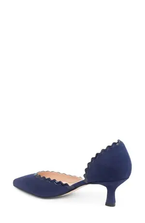 PATRICIA GREEN Olivia D'orsay Kitten Heel Pump - Navy