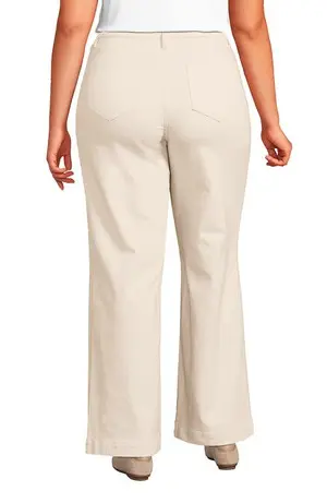 LANDS' END High Rise Wide Leg Denim Jeans