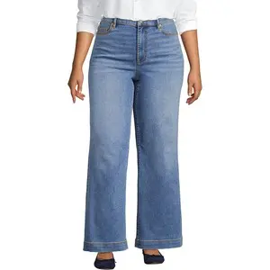 LANDS' END High Rise Wide Leg Jeans - Beau Blue