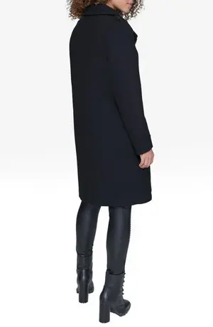 Karl Lagerfeld Paris Long Wool-blend Moto Jacket