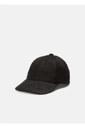 Vince Leather-trim Cashmere Baseball Cap - Black