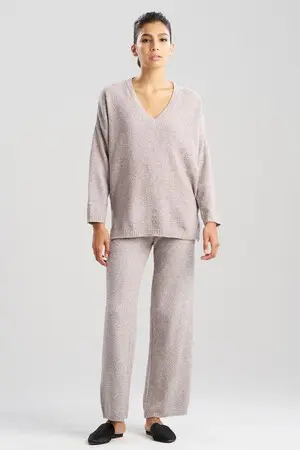 Natori Natori Aura Heather Chenille V-Neck Top Brown