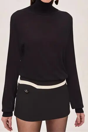Alexis Barris Turtleneck Top - Black
