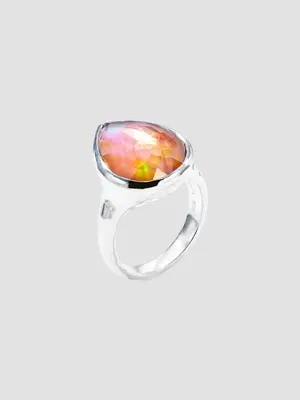 Ippolita Rock Candy Sterling Silver & Citrine Medium Teardrop Ring - Brown Shell