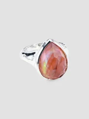 Ippolita Rock Candy Sterling Silver & Citrine Medium Teardrop Ring - Brown Shell