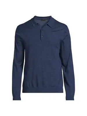 Vince Merino Wool Polo Sweater Dark Regal Blue