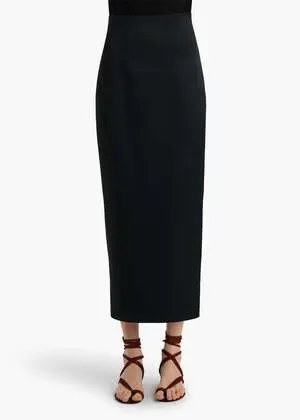 Khaite Loxley Leather Pencil Skirt - Black
