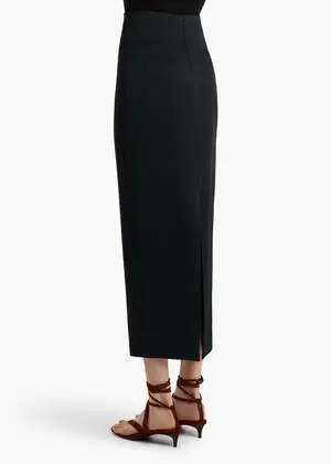 Khaite Loxley Leather Pencil Skirt - Black
