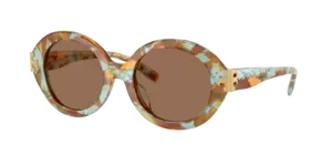 Tory Burch Round Frame Sunglasses - Dark Brown