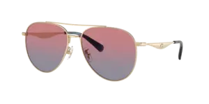 COACH COACH Aviator Sunglasses Blue Saddle Gradient