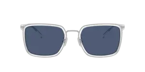 COACH Silver And Clear Frame Sunglasses - Blue Solid