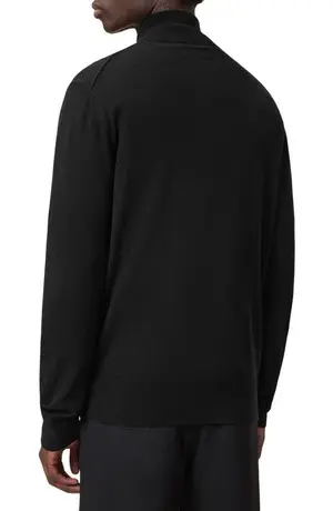 ALLSAINTS Kilburn Funnel Neck Quarter Zip Sweater - Black