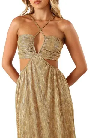 PETAL & PUP Beyz Plissé Maxi Dress