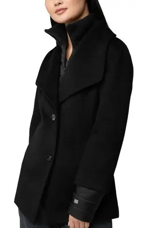 Soia & Kyo Freida Mixed Media Coat With Removable Puffer Bib